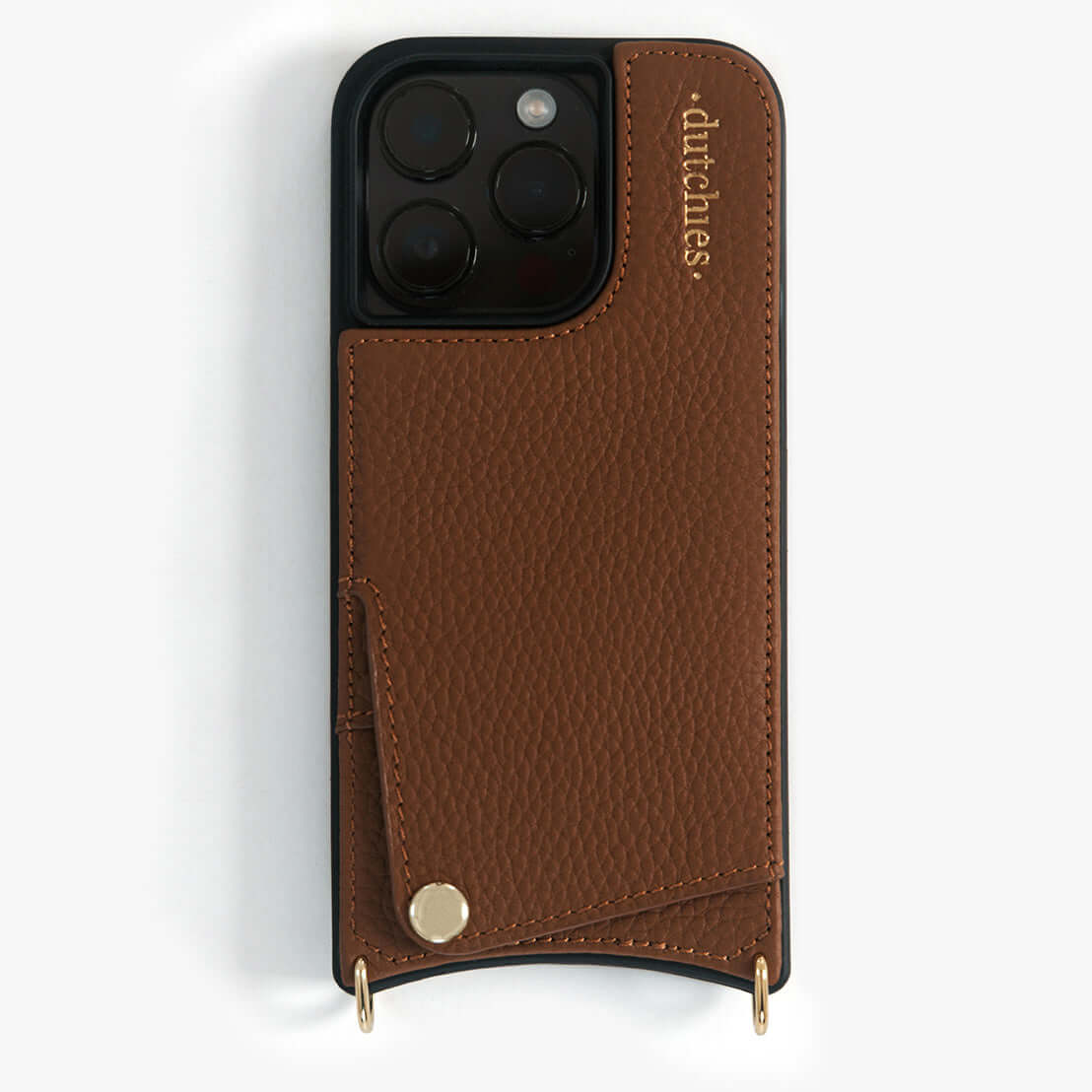 Leren iPhone telefoonhoesje | Bruin | Met pasjeshouder | Dutchies